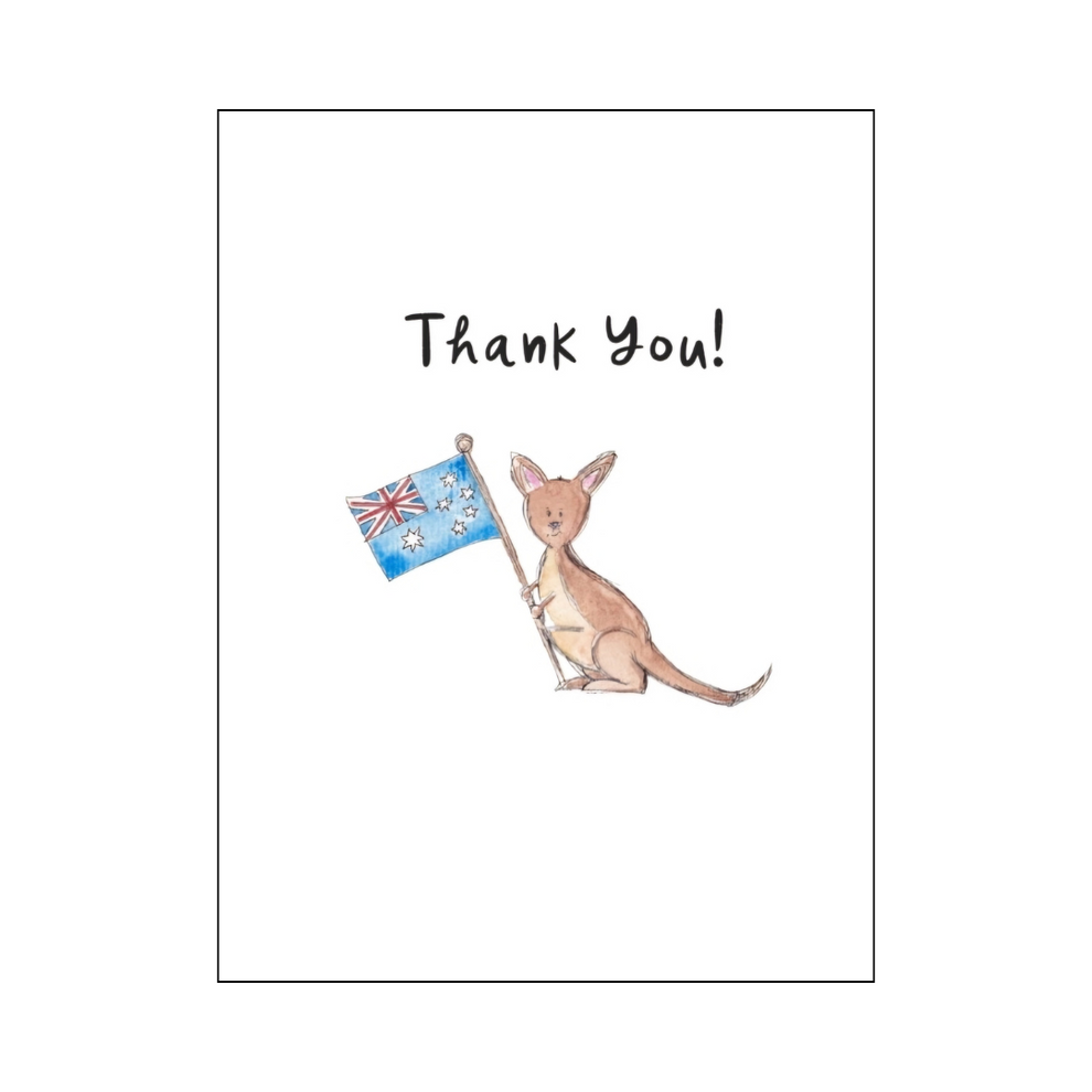 Australia Kangaroo Thank You Card – Love is on the Cards